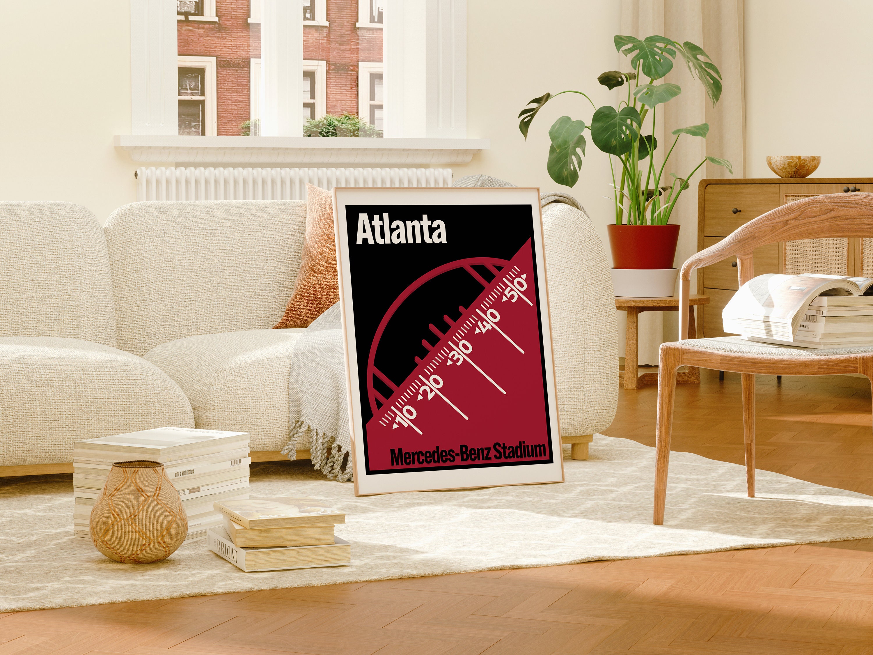 Minimal Atlanta Football Poster Mercedes Benz Stadium Print of - Etsy