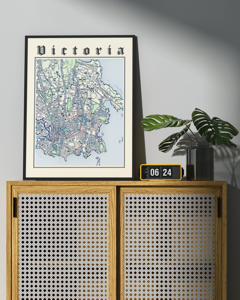 Victoria Map Poster Classic Map of Victoria Victoria British - Etsy