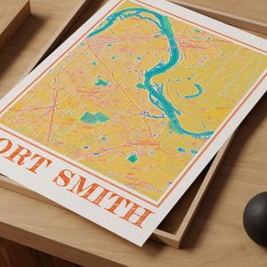 Watercolor Fort Smith Arkansas Map Poster of Fort Smith Map of Fort ...