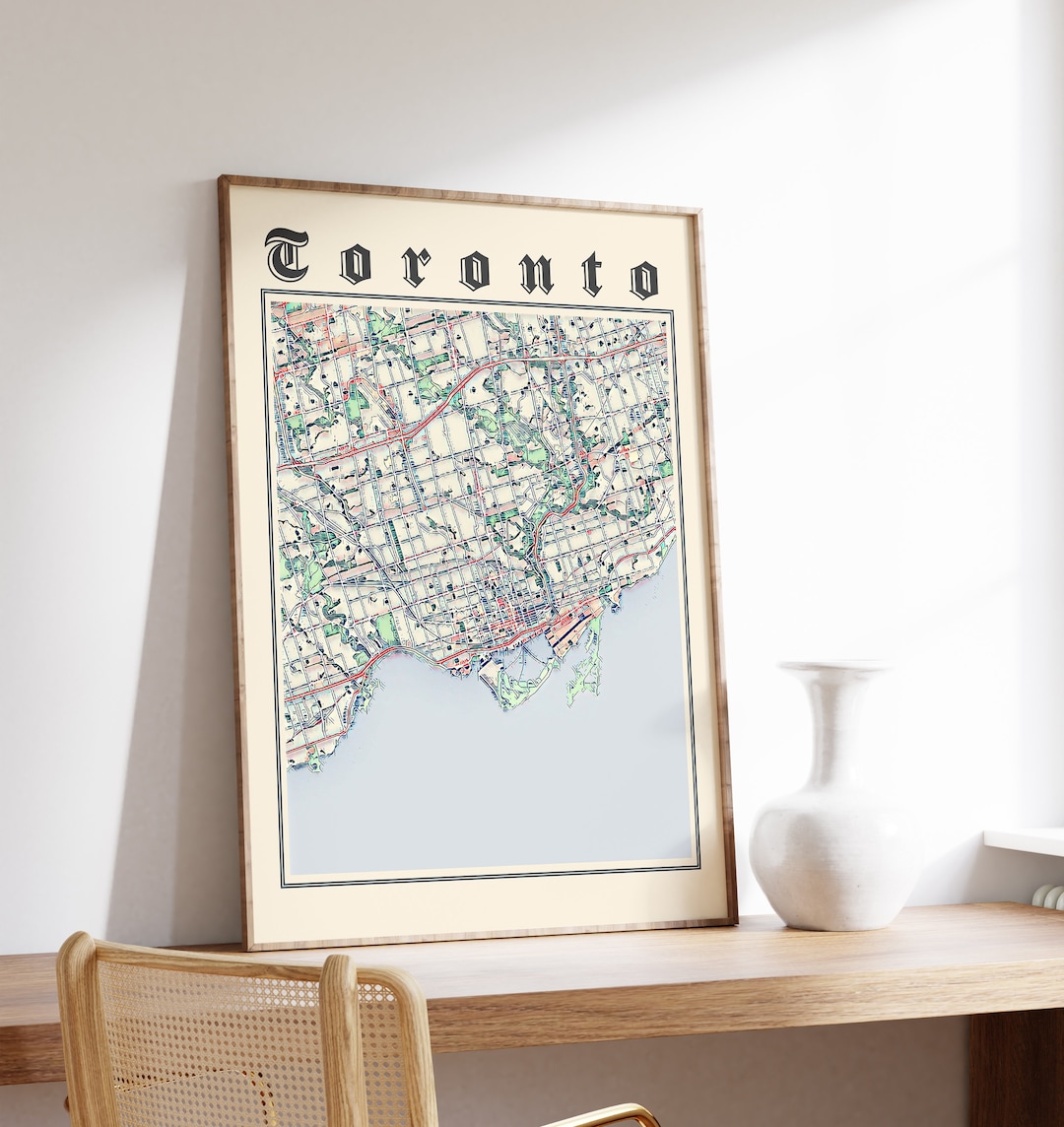 Toronto Map Poster, Classic Map of Toronto, Vintage Toronto Ontario ...