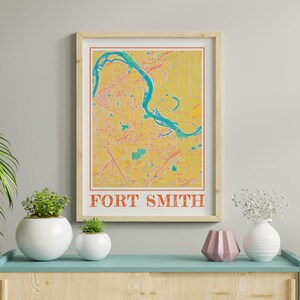 Watercolor Fort Smith Arkansas Map Poster of Fort Smith Map of Fort ...