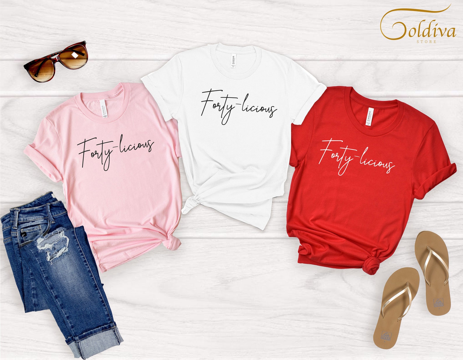 Forty-licious Shirt 40th Birthday Tshirt Birthday Group - Etsy