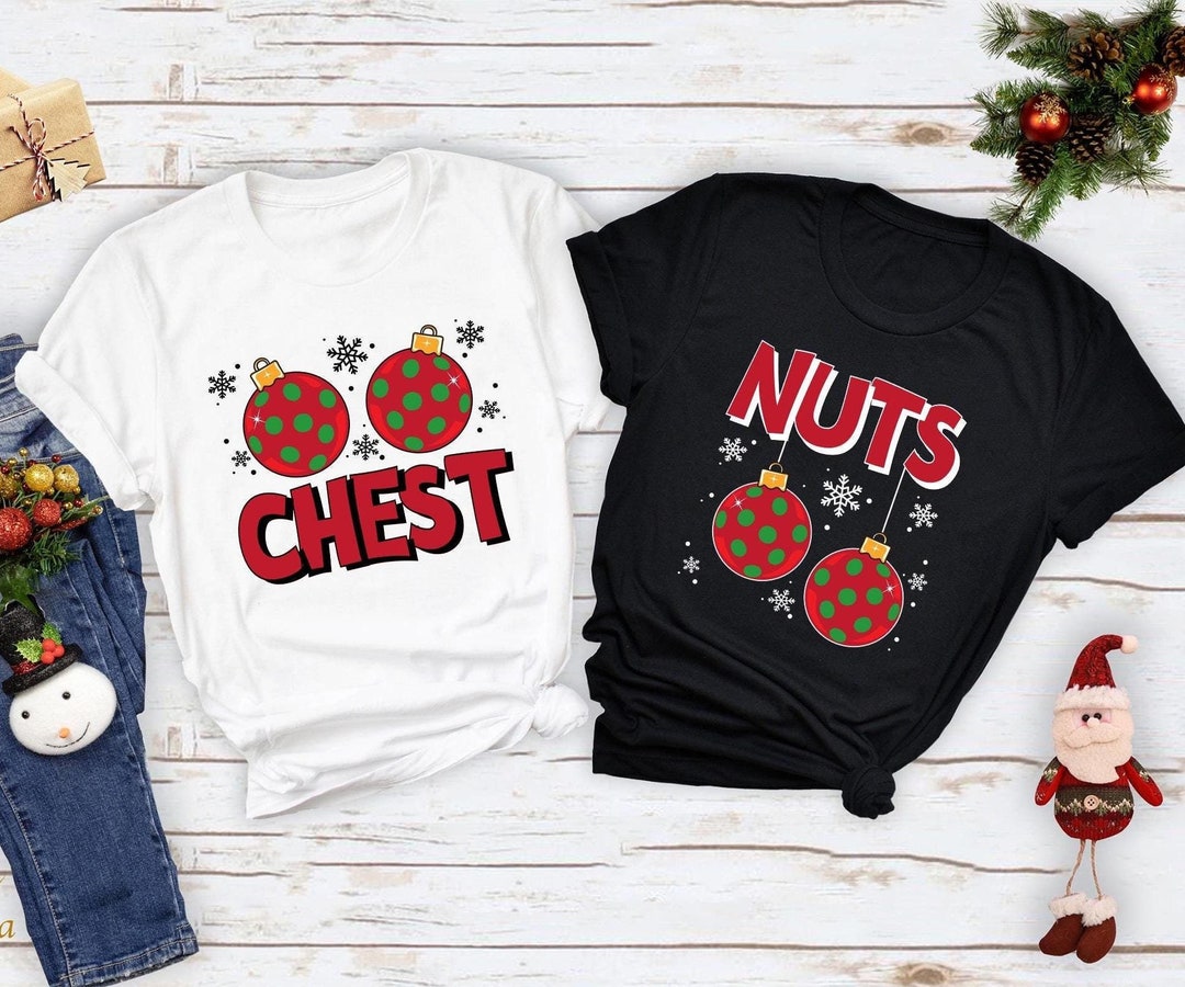 Chest Nuts Matching Christmas T-shirts: Funny Couples Holiday Tees - Etsy
