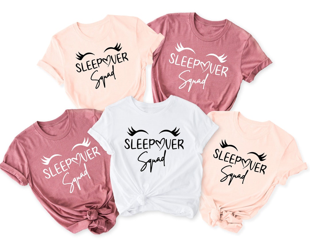 Sleepover Squad Shirts, Girls Birthday Party Shirts, Slumber Party ...