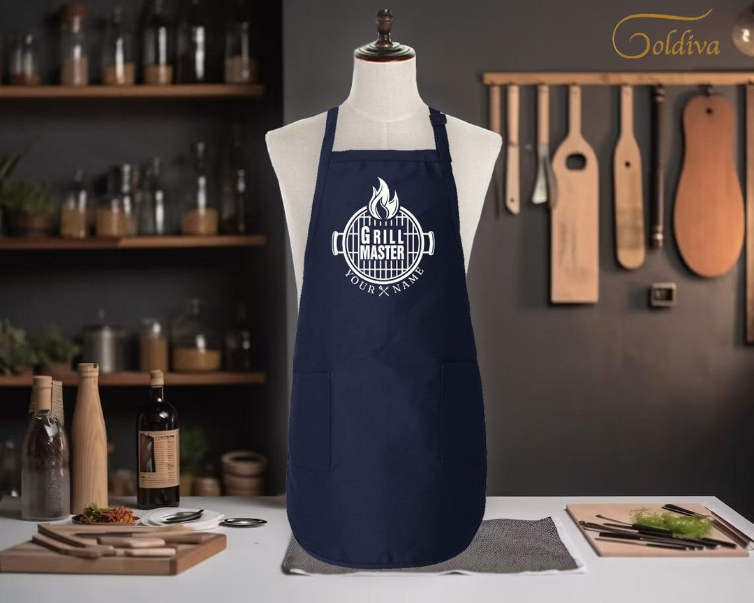 Custom Grill Master Apron, Personalized Grill Apron, Grill Dad Apron ...