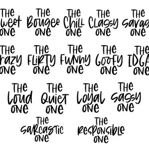 Birthday Group T-shirts, Best Friend Vacation Shirt, the Sassy One, the Quiet One, the Funny One ...