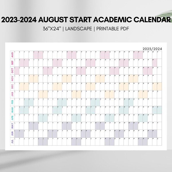 August Calendar - Etsy