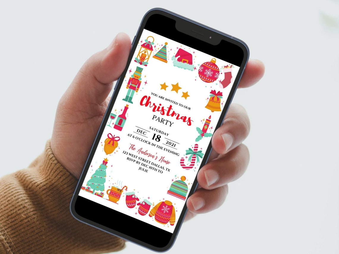 Christmas Party Invitation Digital Template Editable - Etsy