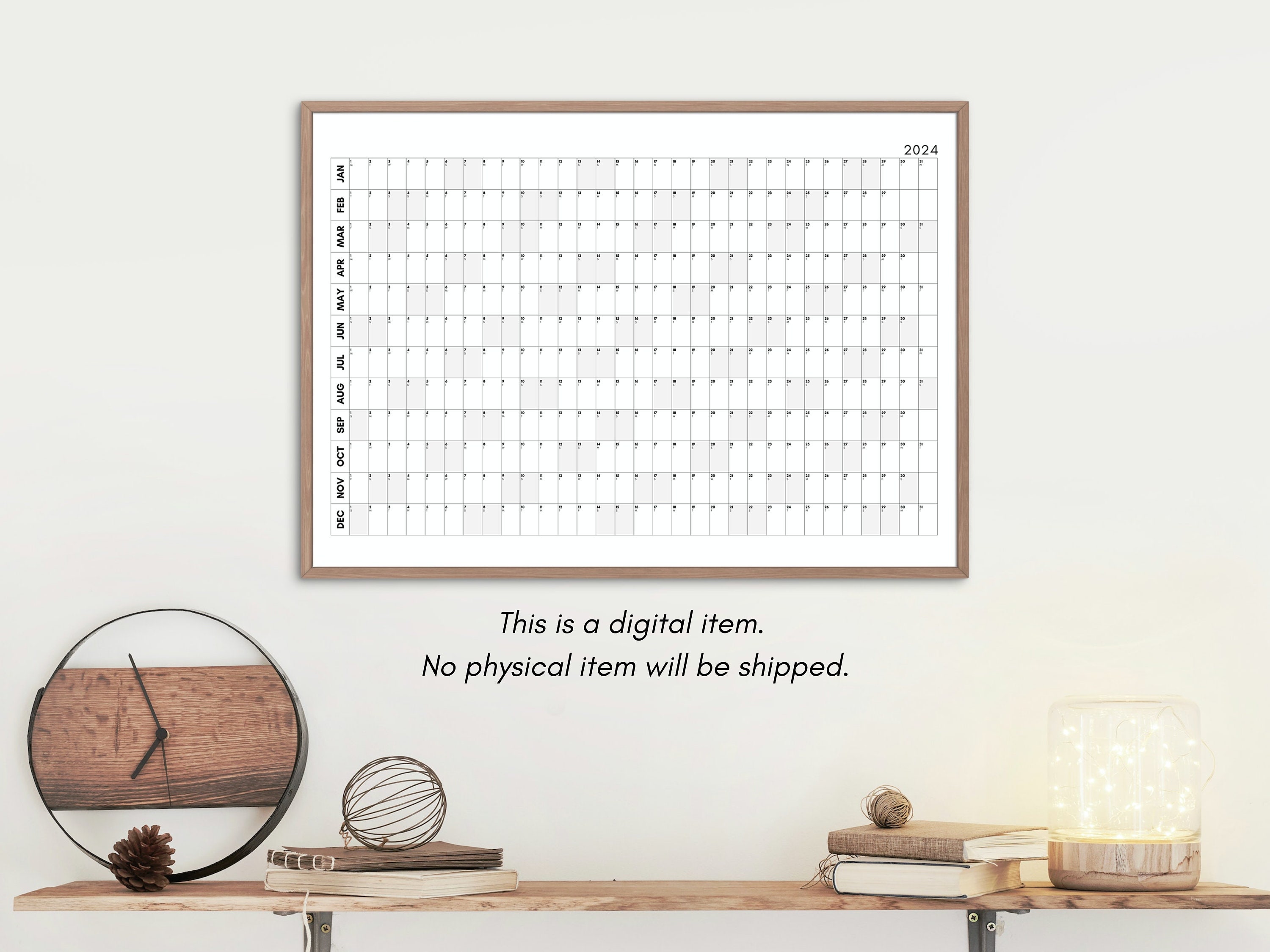 Large 2024 Calendar Year at a Glance 2024 Calendar Simple - Etsy UK