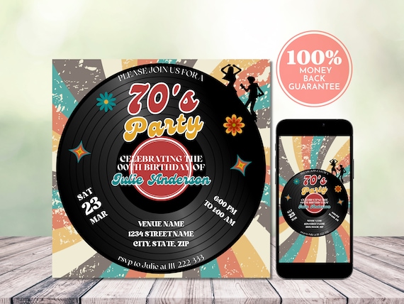 Old School 70s Party Templates