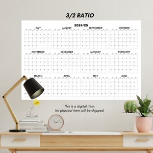 2024 2025 July Start Academic Wall Calendar Year at a Glance Calendar ...