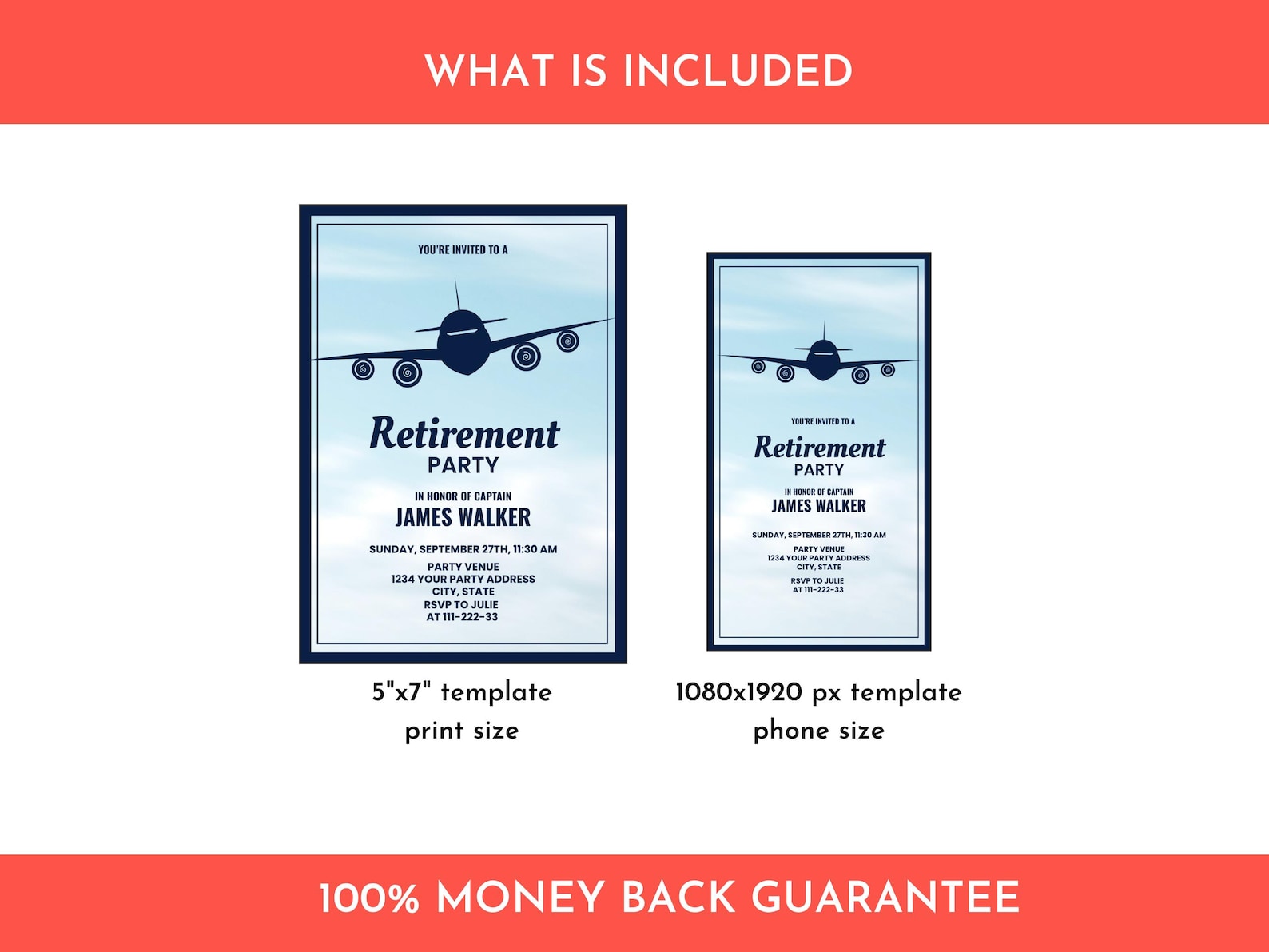 Pilot Retirement Party Invitation: Airplane Aviation Theme (digital ...