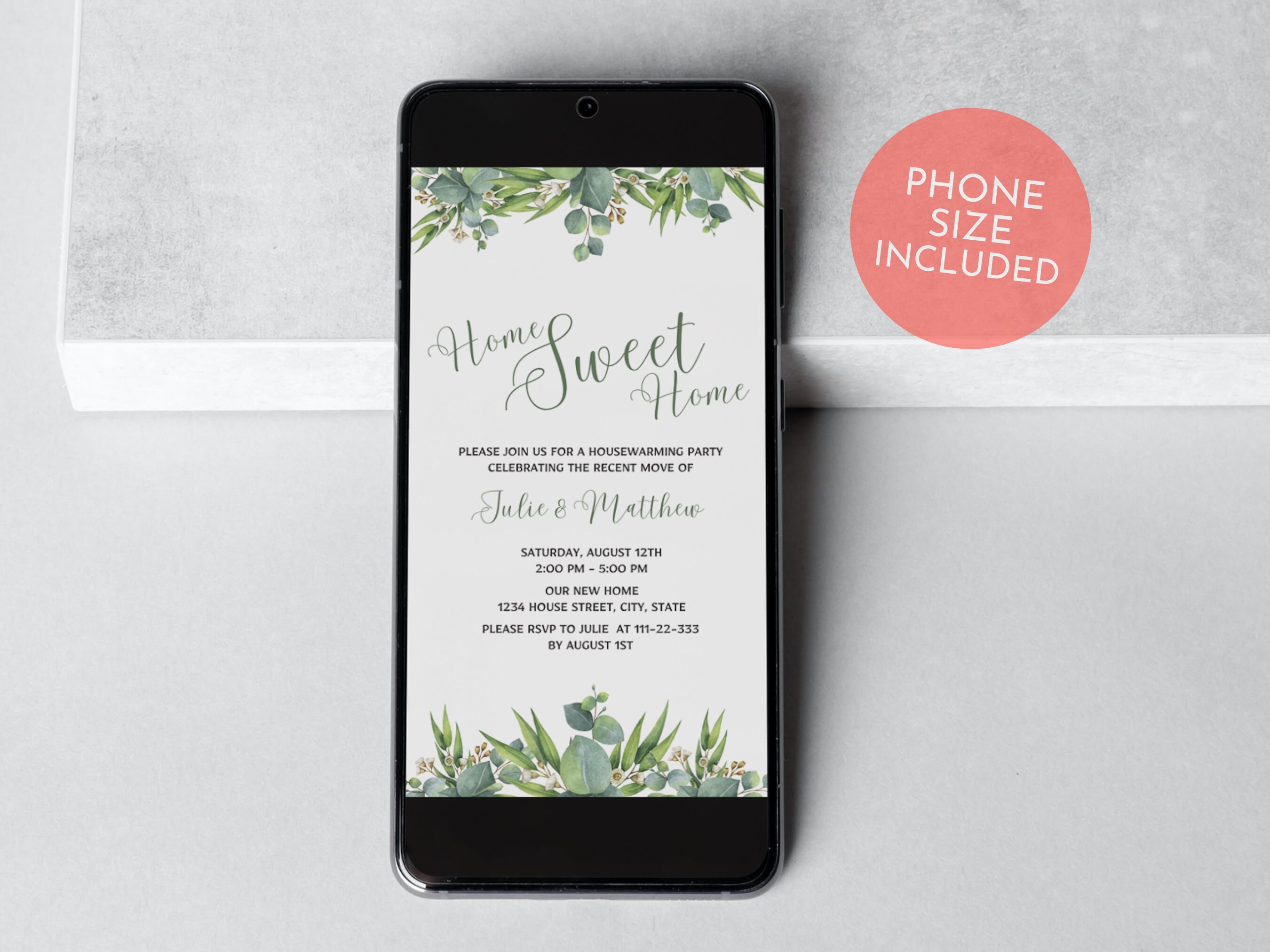 Floral Housewarming Party Invitation Housewarming Invitation Greenery