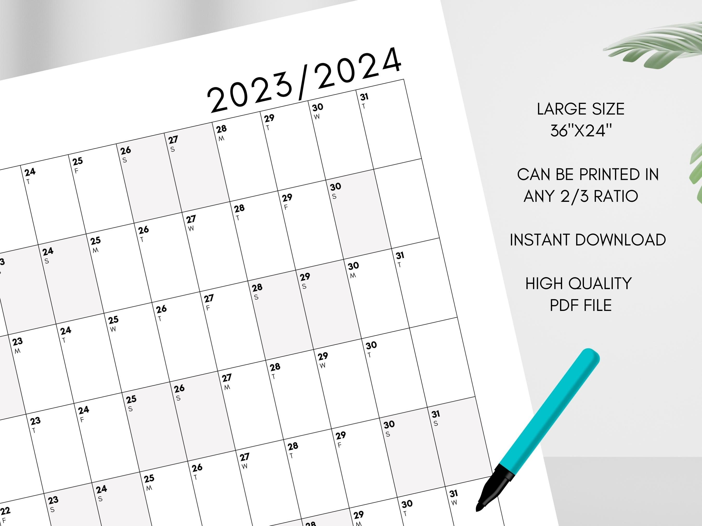 2023 2024 August Start Academic Wall Calendar Year at a - Etsy