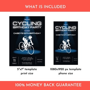 Cycling Birthday Party Invitation: Editable Bike Theme (digital ...
