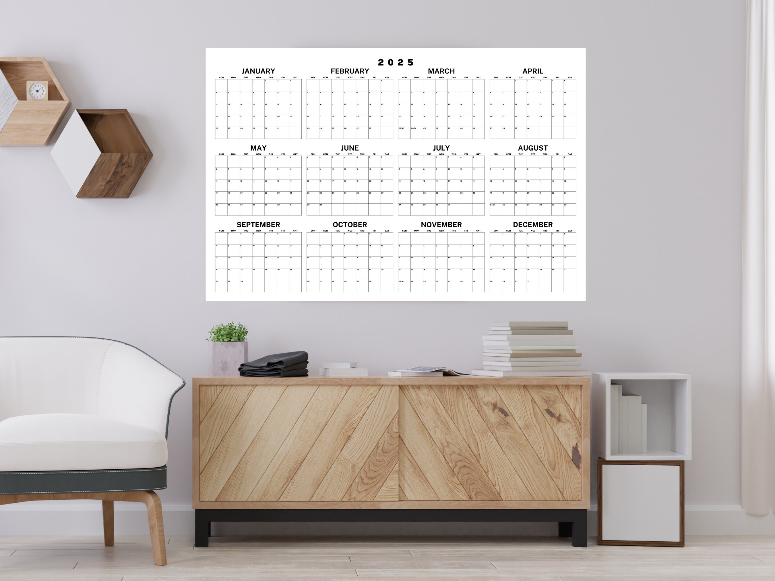 2024 & 2025 Year at a Glance Calendars Bundle 2024 Calendar - Etsy