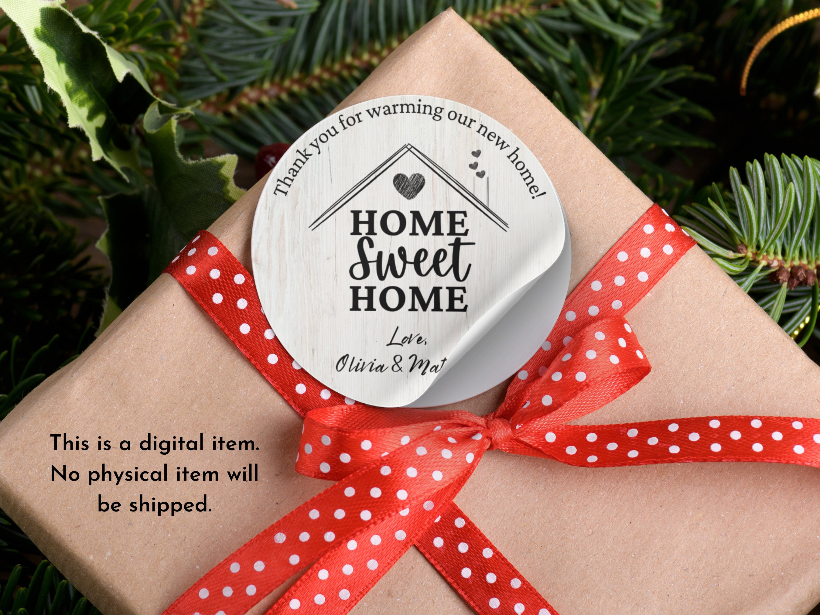 Editable Housewarming Thank You Tag: Round Favor Sticker (digital ...