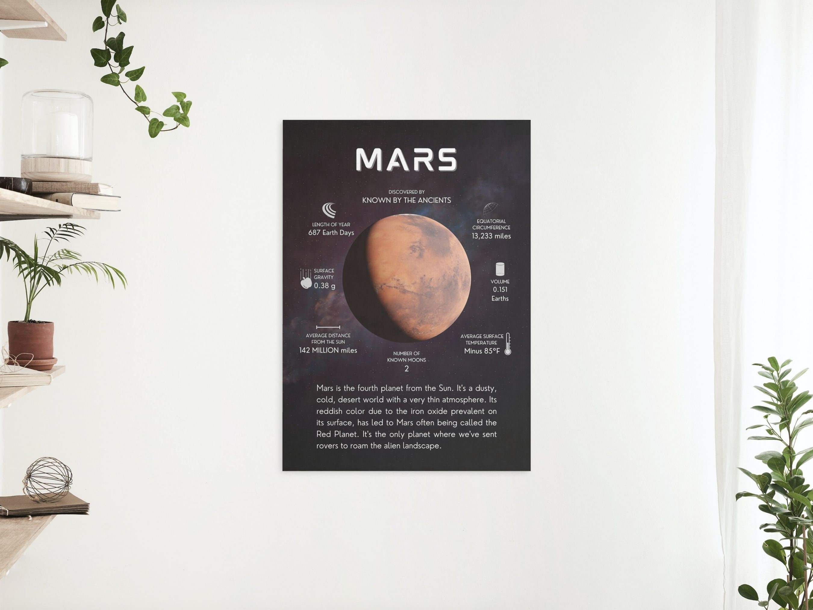 Planet Mars Poster Classroom Wall Art Educational Poster - Etsy