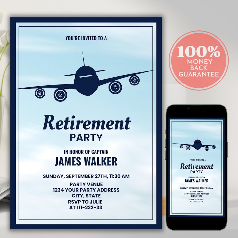 Pilot Retirement Invitation - Etsy