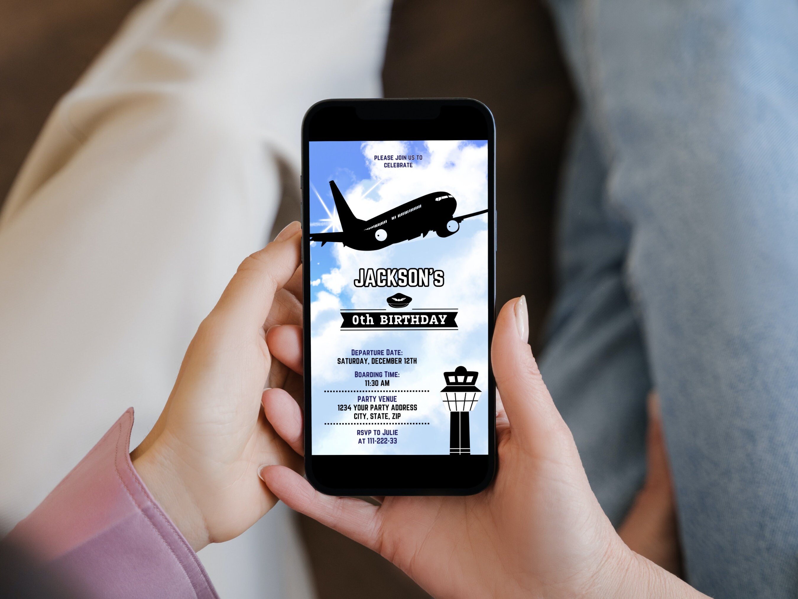 Aviation Themed Invitation, Airliner Airplane Aviation Event Editable ...