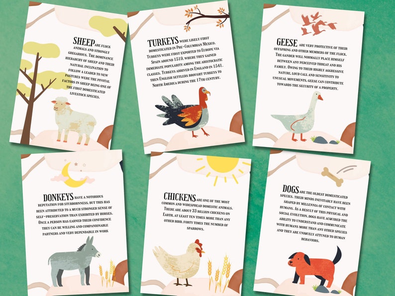 Farm Animals Poster Set Printable Classroom Posters - Etsy