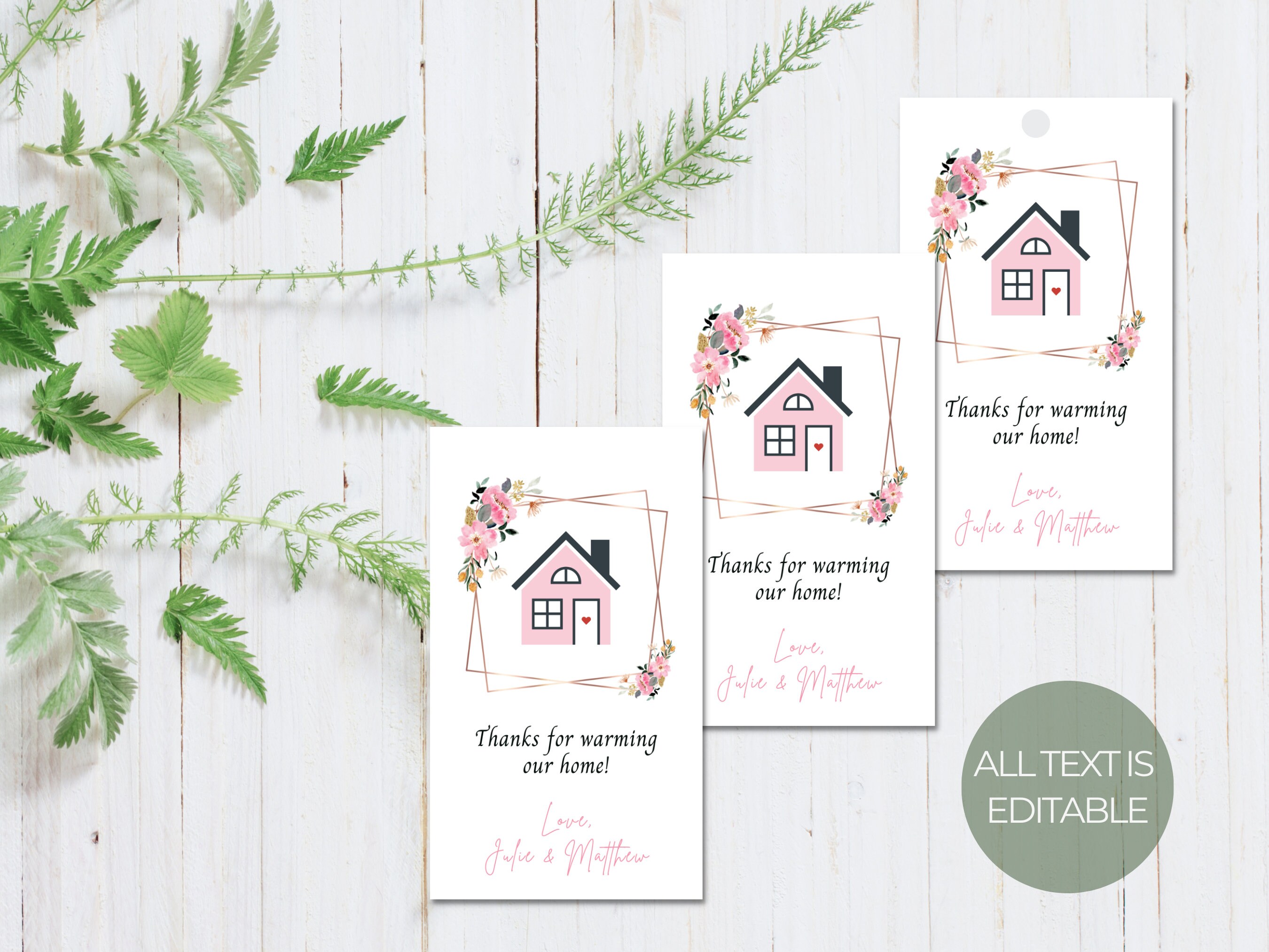Editable Housewarming Party Thank You Tag Favor Tag Personalized DIY ...