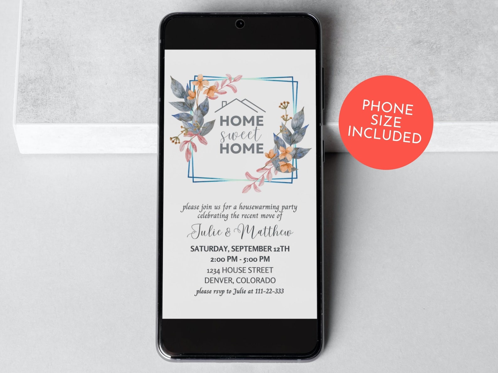 Editable Housewarming Party Invitation Floral Housewarming - Etsy