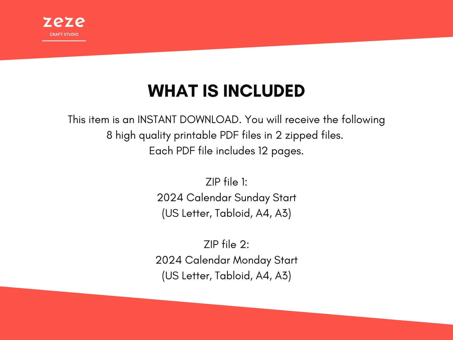 2024 Calendar Printable 2024 Monthly Calendar Vertical 2024 - Etsy UK