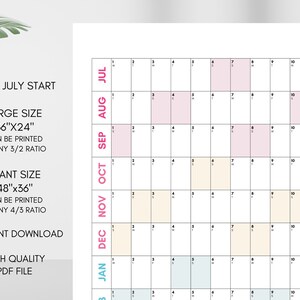 July 2024 Start Calendar 2024 2025 July Start Academic Calendar Large ...