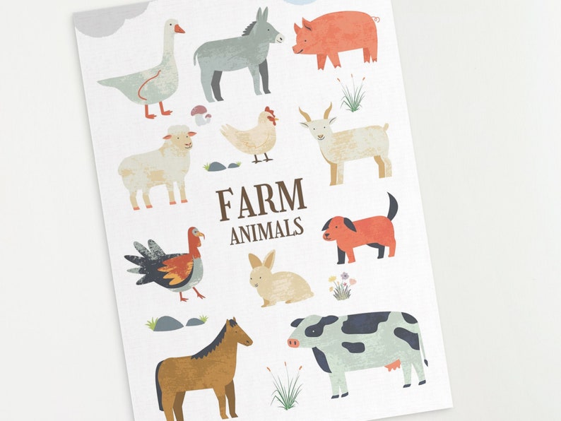Farm Animals Poster Set Printable Classroom Posters - Etsy