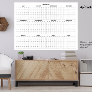 2024 2025 July Start Academic Wall Calendar Year at a Glance Calendar ...