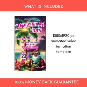 Animated Christmas Luau Party Invitation, Hawaiian Christmas Luau Video ...