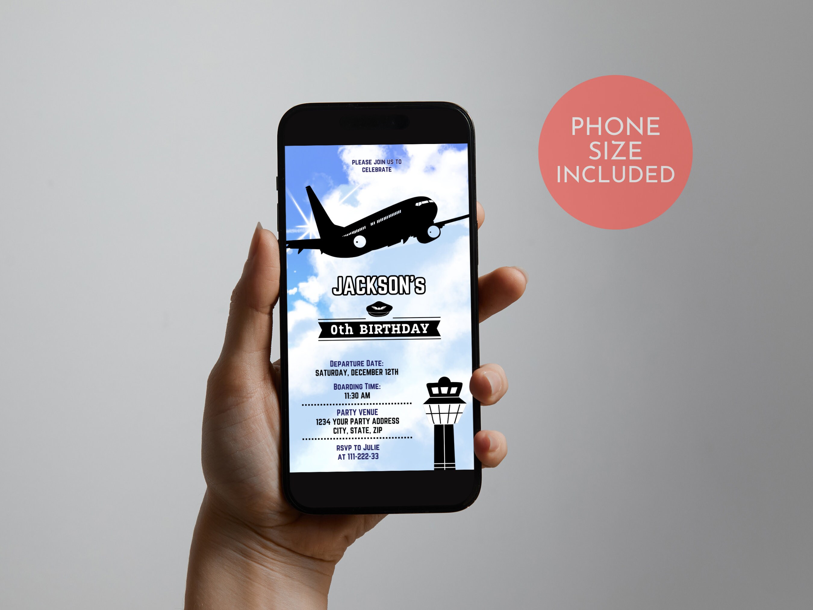 Aviation Themed Invitation, Airliner Airplane Aviation Event Editable ...