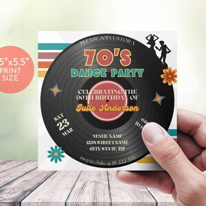 Vinyl Track 70s Party Invitation, 70s Birthday Party Invitation, 70's ...