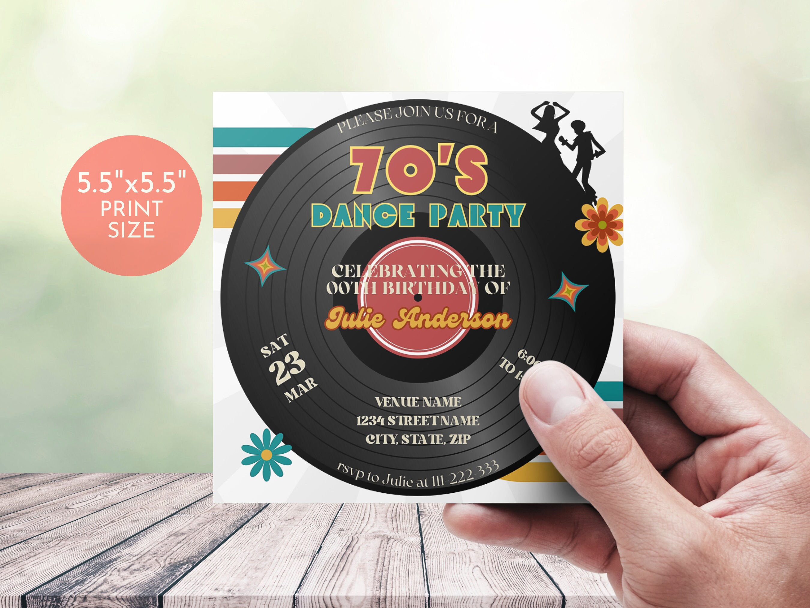 Vinyl Track 70s Party Invitation, 70s Birthday Party Invitation, 70's ...