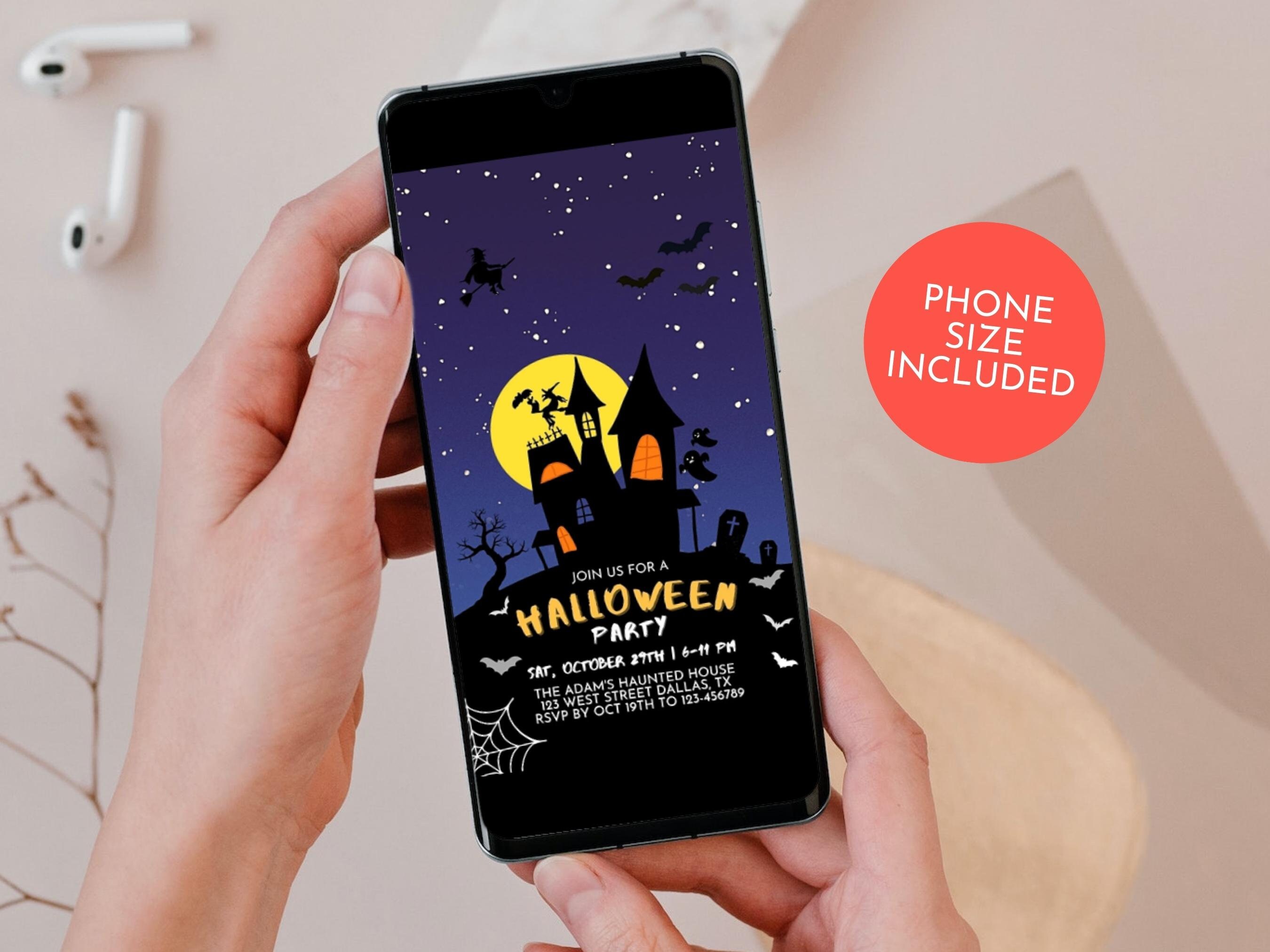 Editable Digital Halloween Party Invitation Template, Halloween ...