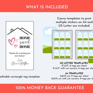 Editable Housewarming Party Thank You Tag | Home Sweet Home Printable ...