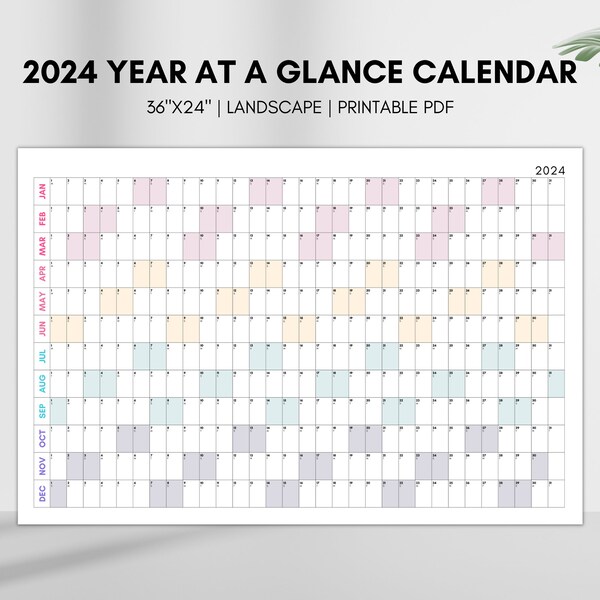 Colorful Calendar - Etsy