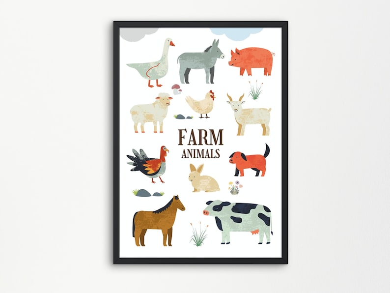 Farm Animals Poster Set Printable Classroom Posters - Etsy