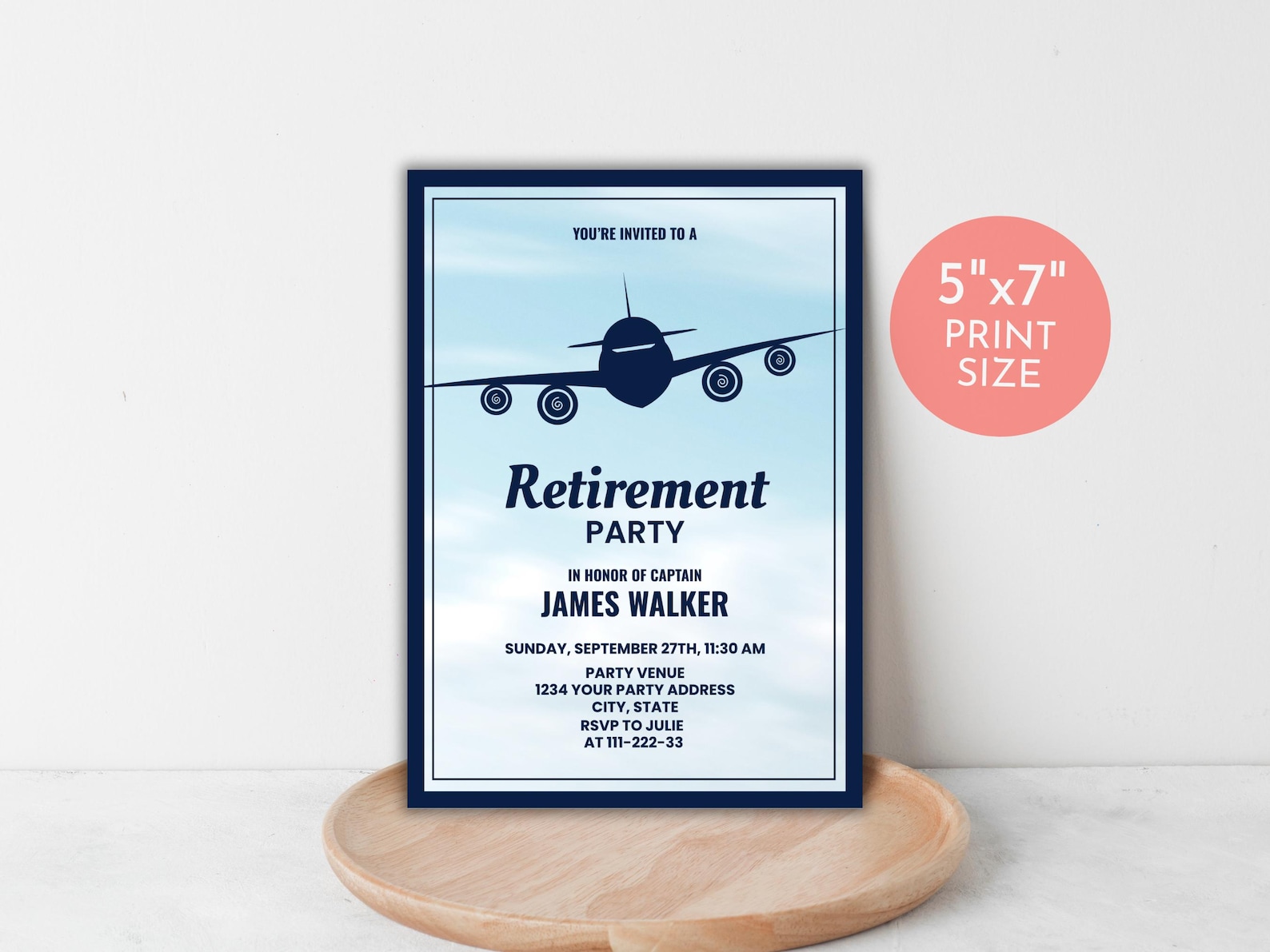 Pilot Retirement Party Invitation: Airplane Aviation Theme (digital ...