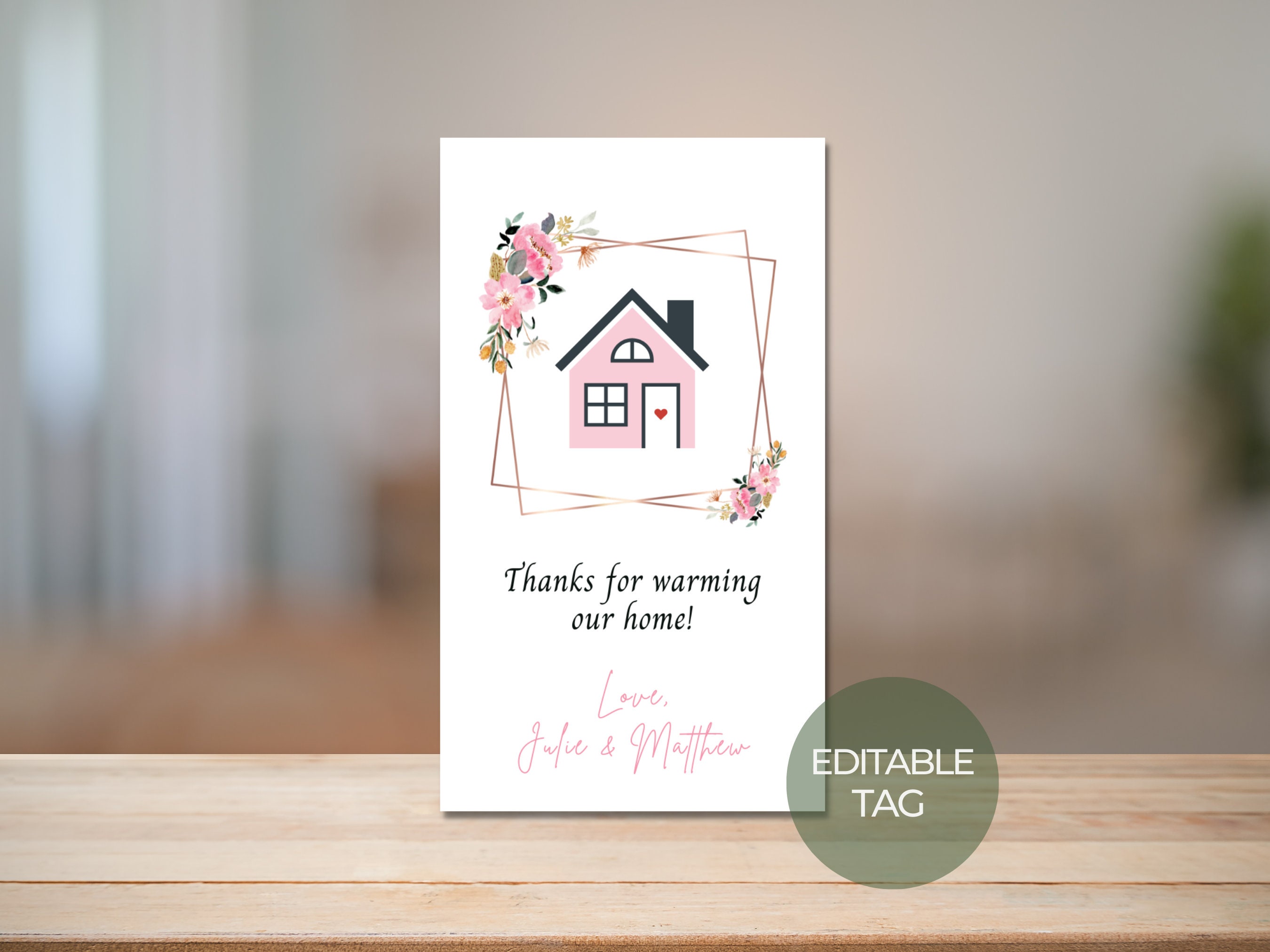 Editable Housewarming Party Thank You Tag Favor Tag Personalized DIY ...
