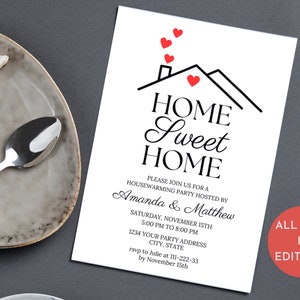 Minimalist Housewarming Invitation: Home Sweet Home (digital Printable ...
