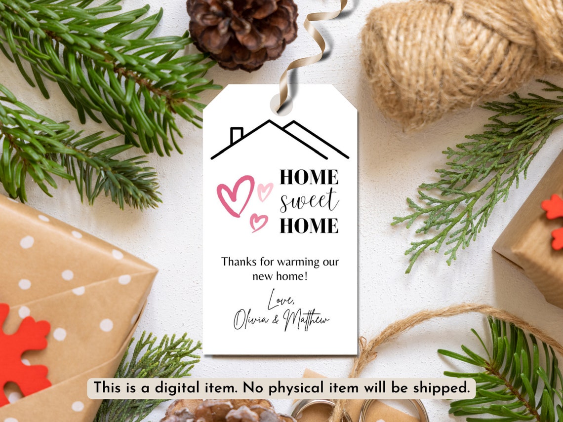 Editable Housewarming Party Thank You Tag Home Sweet Home Printable ...