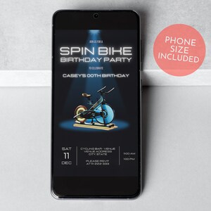 Spin Bike Birthday Party Invitation: Editable Digital Template - Etsy