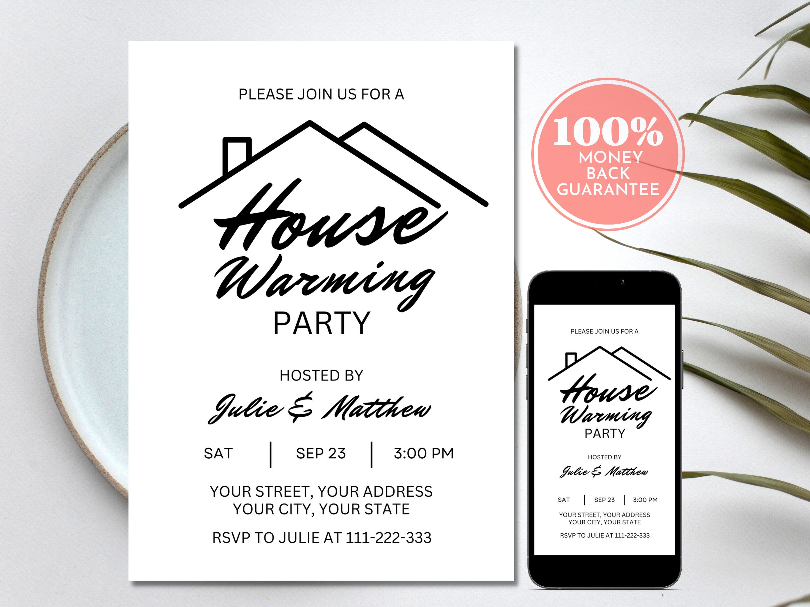 Editable Housewarming Invitation Modern Minimalist Digital - Etsy