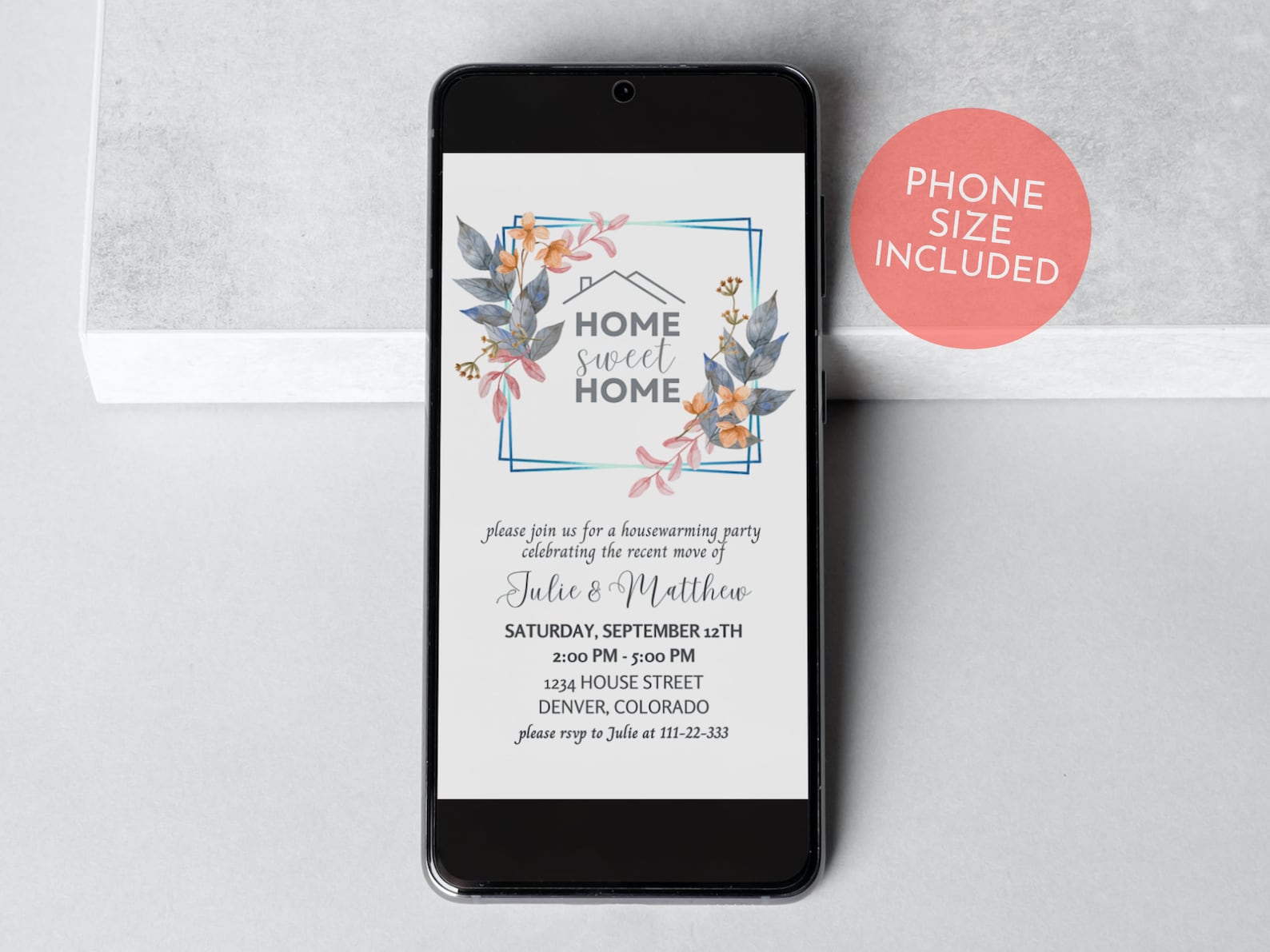 Editable Housewarming Party Invitation, Floral Housewarming Invite ...