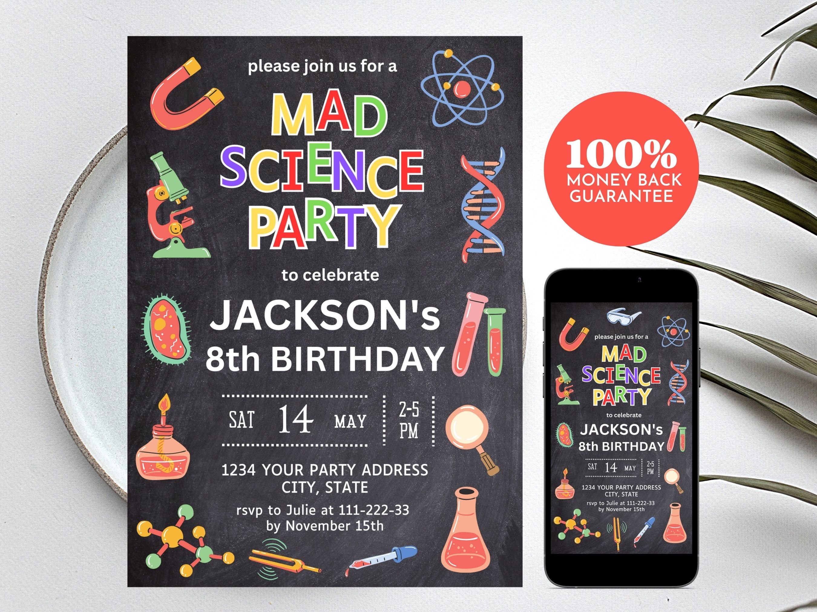 Mad Scientist Party Invitation Templates Science Birthday Party