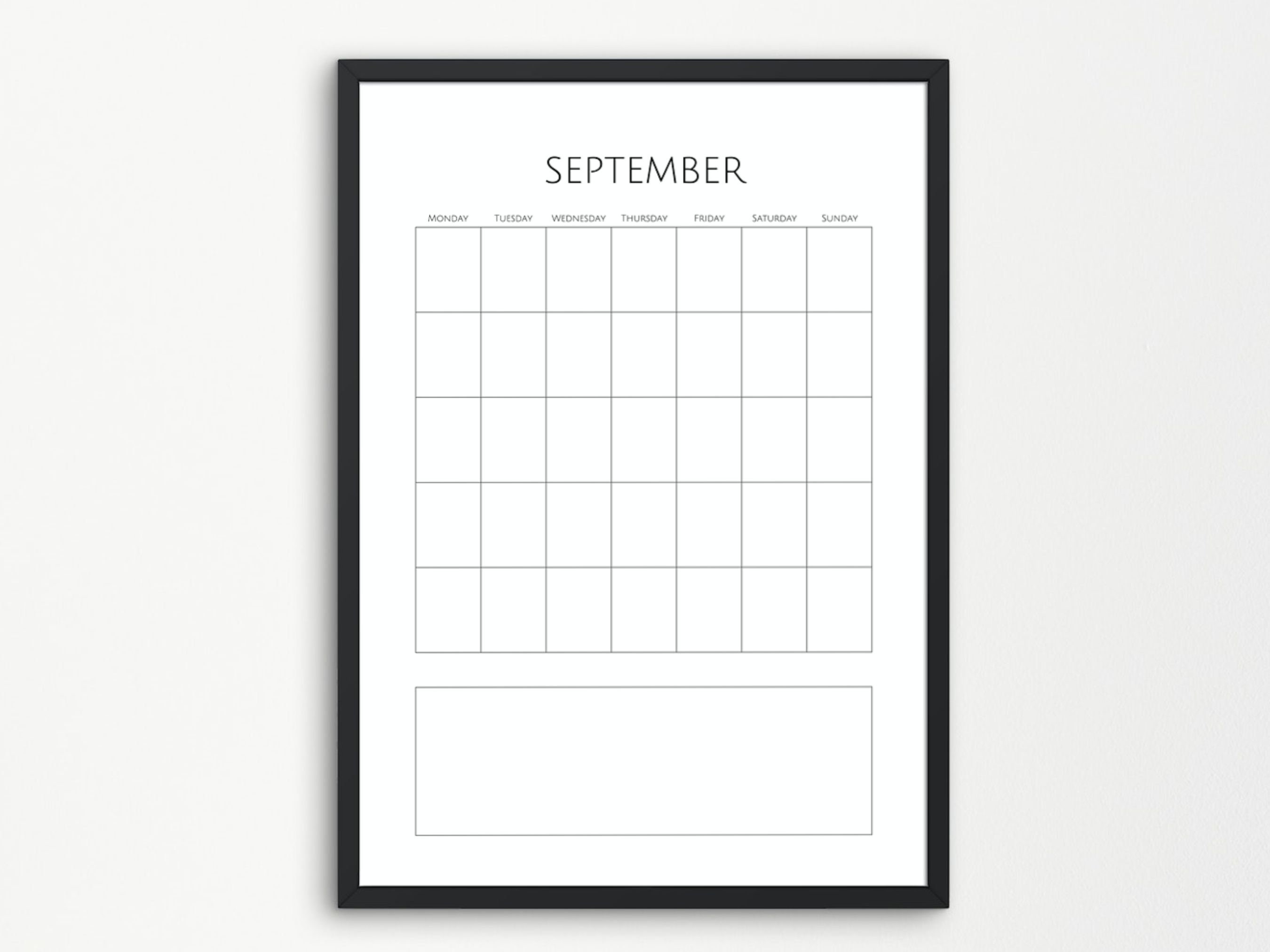 Printable Monthly Blank Calendar Simple Perpetual Calendar - Etsy