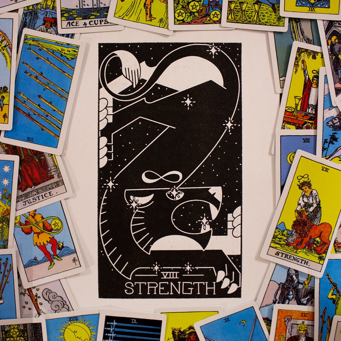 VIII. Strength Tarot Card Print - Etsy