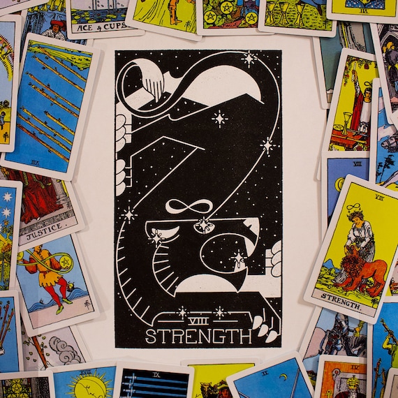 VIII. Strength Tarot Card Print - Etsy